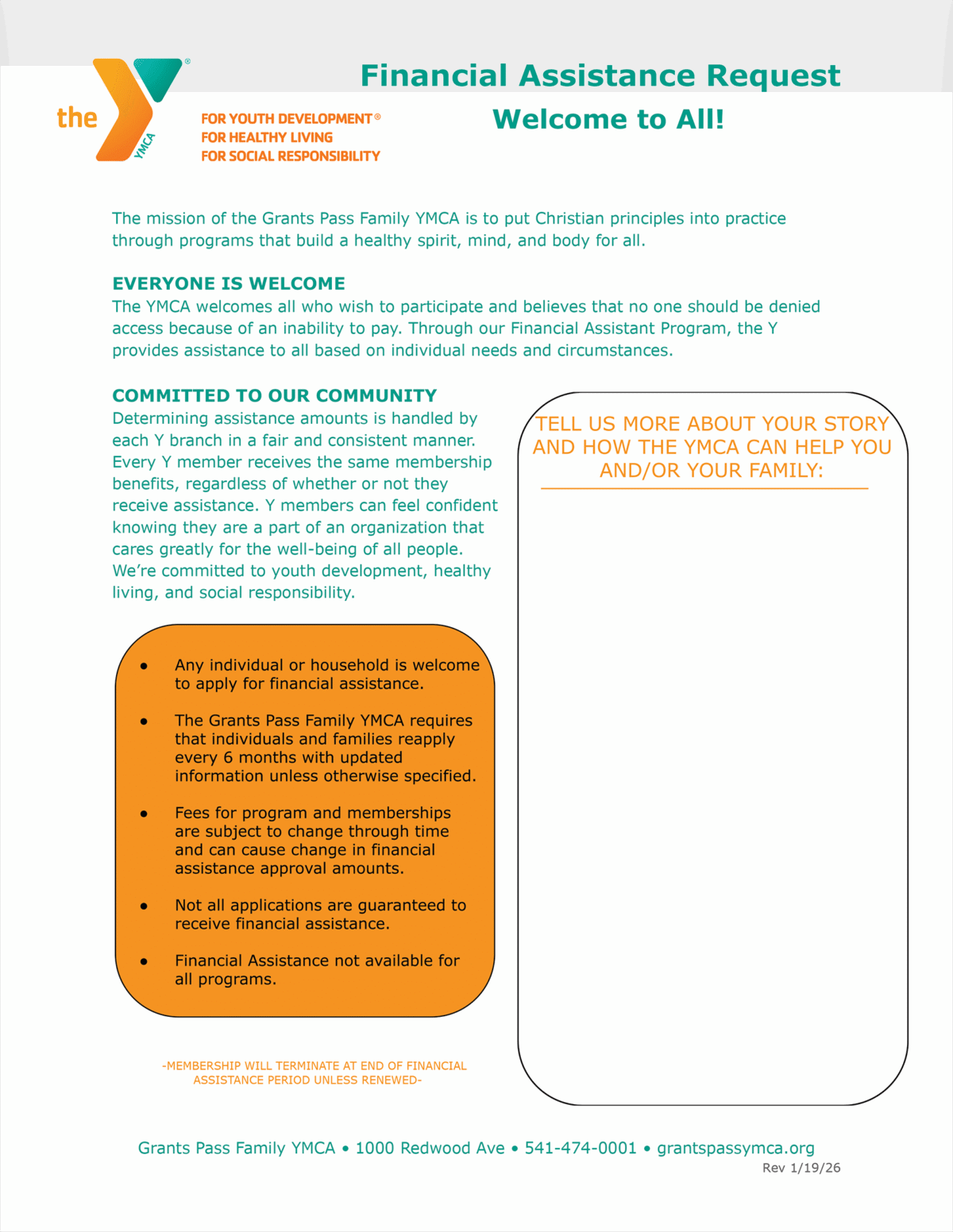 Forms – Grants Pass YMCA